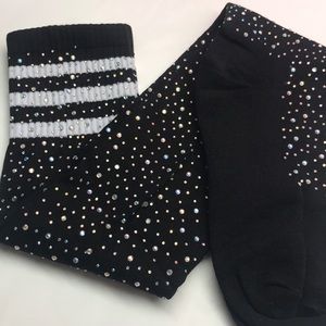 Accessories | 26 Otk Crystal Rhinestone Sock Striped Thigh Knee | Poshmark